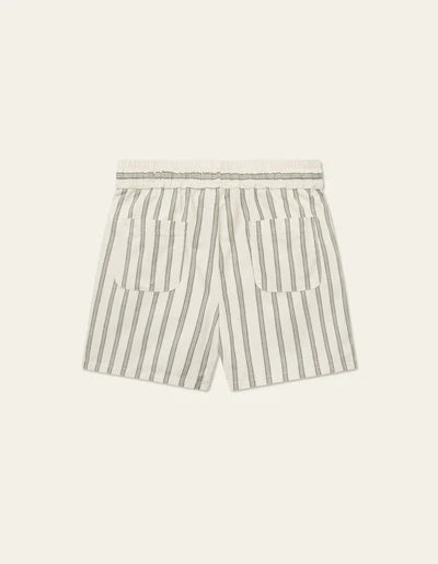 Lawson Stripe Shorts - Ivory & Chive - SAMSON A Men's Emporium