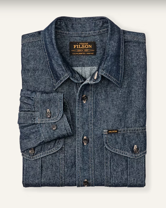 Denim Guide Shirt - Rinsed Indigo - SAMSON A Men's Emporium