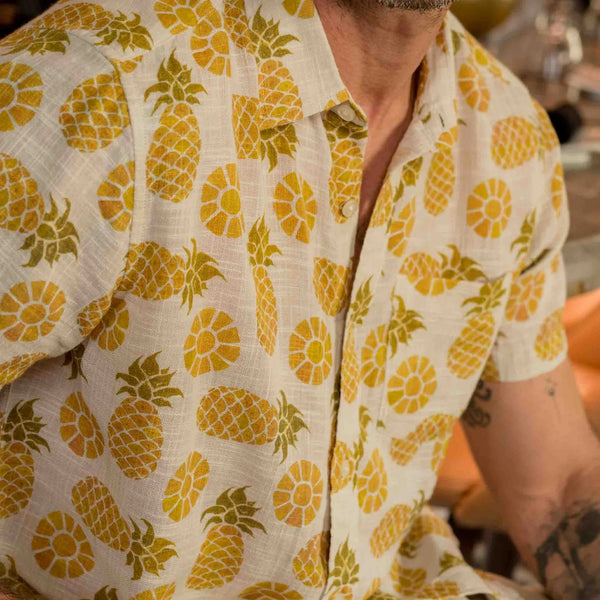 Madras Cottage Loom Printed Short Sleeve - Pineapple Slice - SAMSON A ...